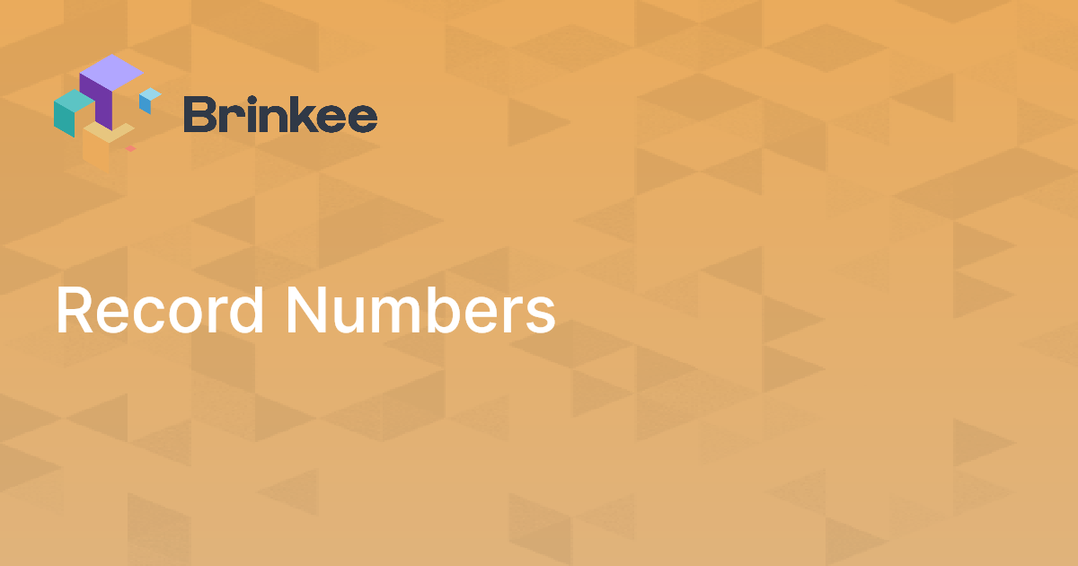 Record Numbers | Brinkee